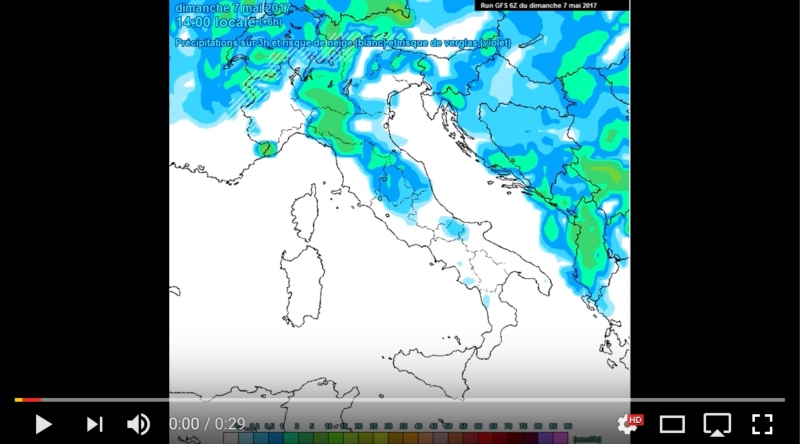 Precipitazioni previste in Italia dal 7 maggio al 17 maggio 2017 ...